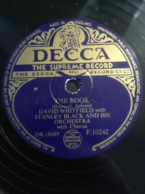 1954 DAVID WHITFIELD 10" 78 - THE BOOK / HEARTLESS - DECCA - F.10242 ...