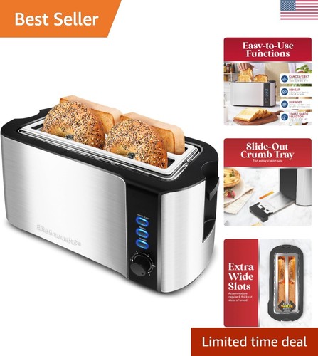 Extra Wide 4 Slice Toaster with 6 Browning Options & Retractable ...