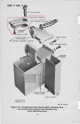 Gun Mount M64 - M1919A4 Mount Bracket - G200 M24 Chaffee C066 75mm ...