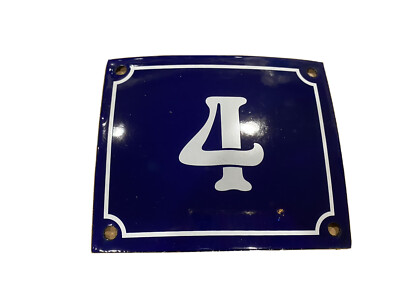 Vintage Style Blue Enamel Porcelain French House Number Door Steel ...