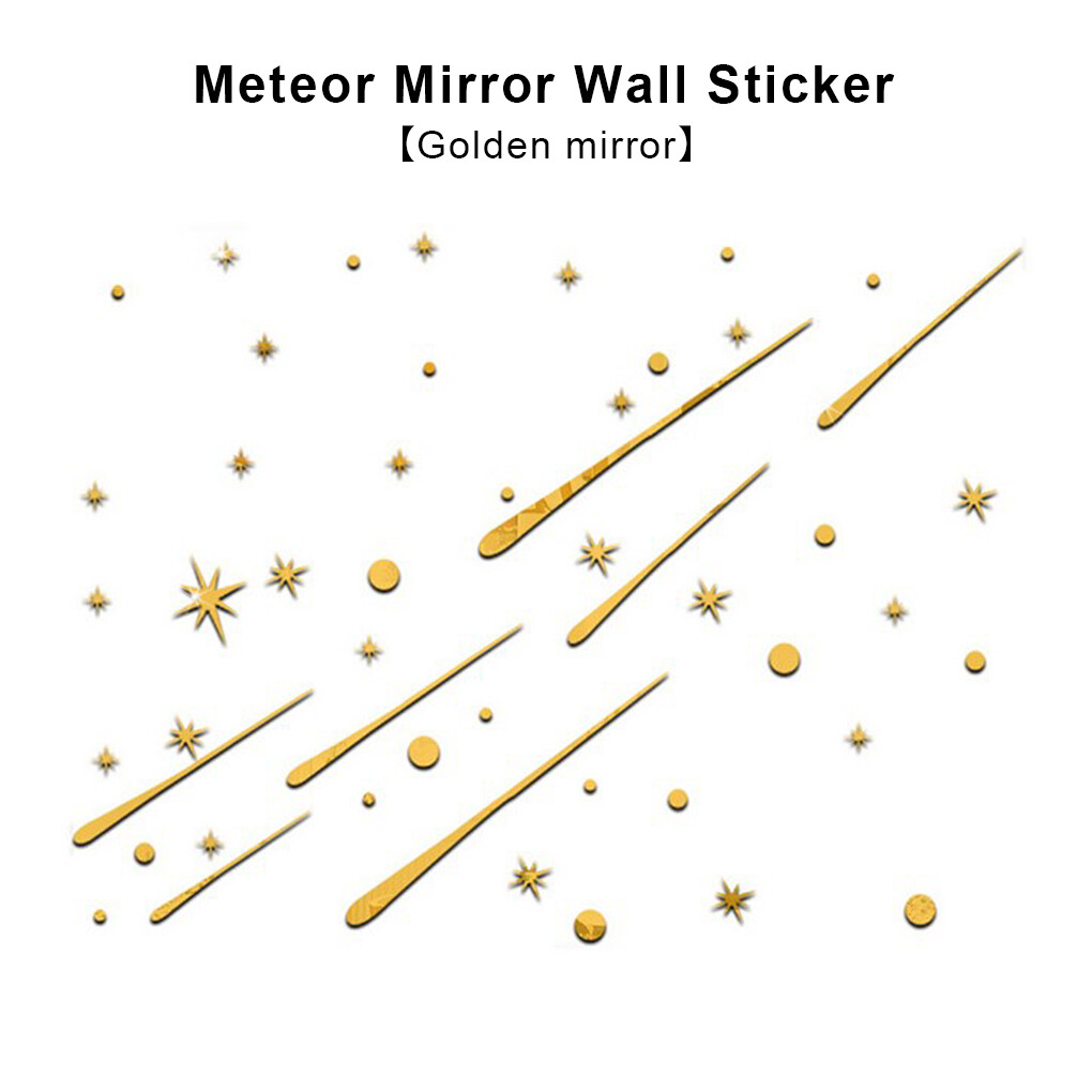 Fashion 3D Meteor Wall Stickers Mirror Decal Bedroom Children Room ...