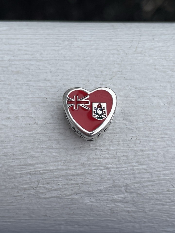 Pandora Authentic Island Of Bermuda 🇧🇲 Exclusive Flag Heart Charm | eBay