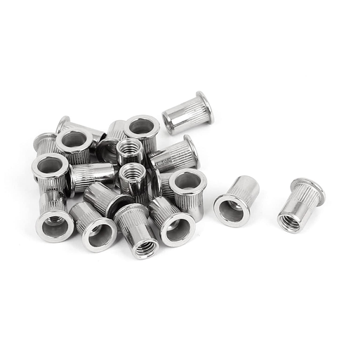 3/8"-16 Rivet Nuts - 30 Pcs Stainless Steel Rivnuts, Flat Head Insert ...