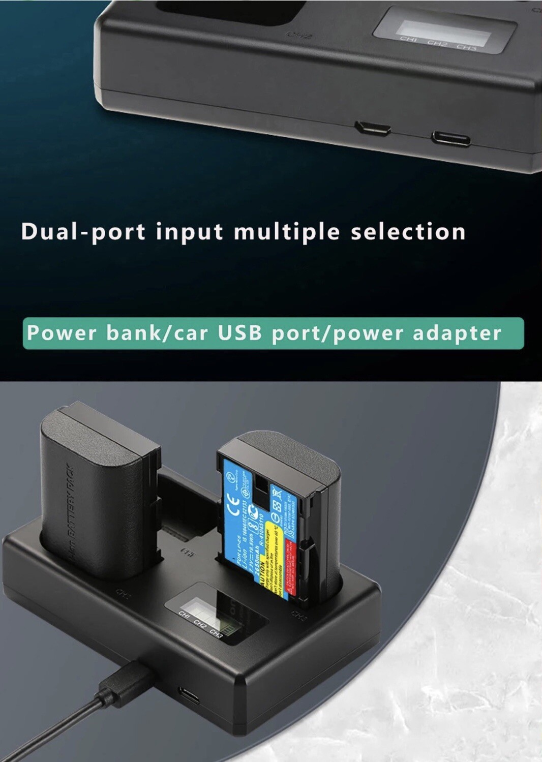 Triple Charger For Canon EOS 5DS R 5D Mark II 5D Mark III 6D 7D 70D 80D ...