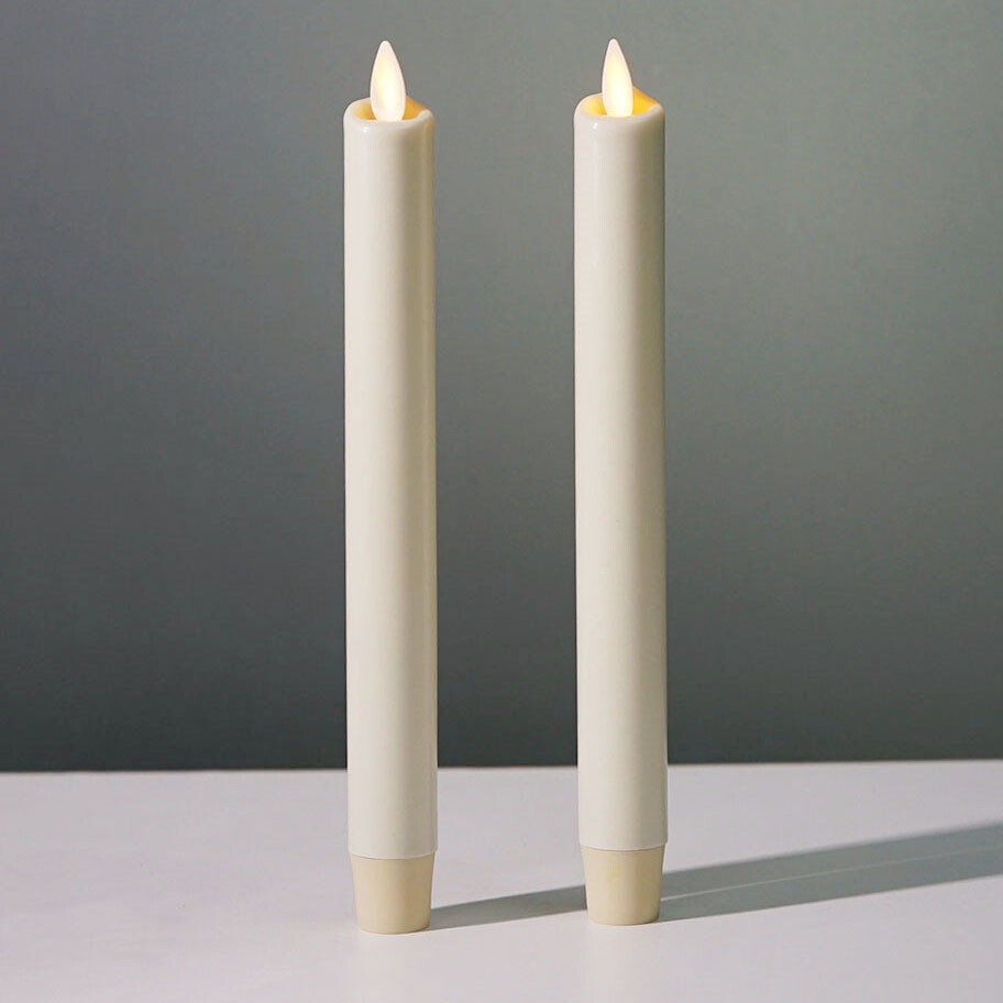 Luminara Flameless LED Taper Candles Set of 2 4 6 8 Moving Wick Wax ...