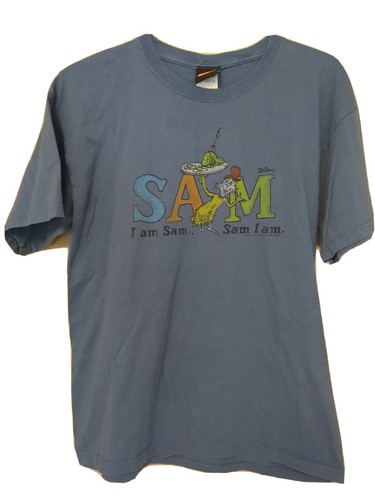 Dr. Seuss Sam I Am Vintage 2001 Blue Graphic Official Dr. Seuss T-Shirt ...