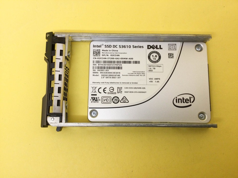 Dell 2CC4N INTEL DC S3610 1.6TB SATA 6Gb/s 2.5in SSD SSDSC2BX016T4R ...