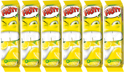 6 FRITT LEMON Flavor German Chewy Candy Stripes with Vitamin C 70g 2 ...