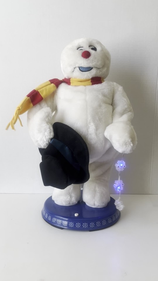 Gemmy Frosty The Snowman 18" Animated Spinning Snowflake Sings & Lights ...