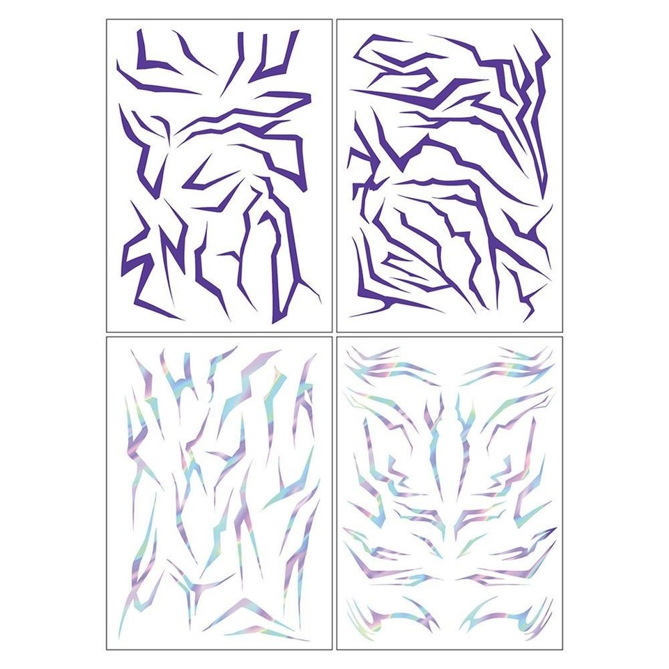 KPop Cosplay Demon Hunter Temporary Tattoos Pu rple Makeup Sticker ...