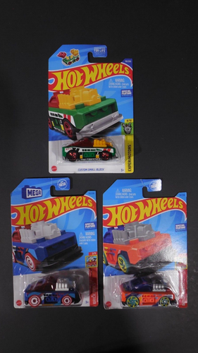 Hot Wheels CUSTOM SMALL BLOCK LOT OF 3 Mega Lego Mini Figures Special ...