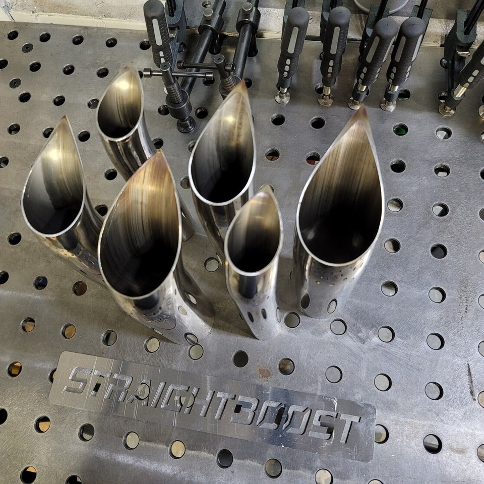 SBP Stainless Steel Tear Drop Exhaust Tip 3.0" in With Aluminum Trim ...