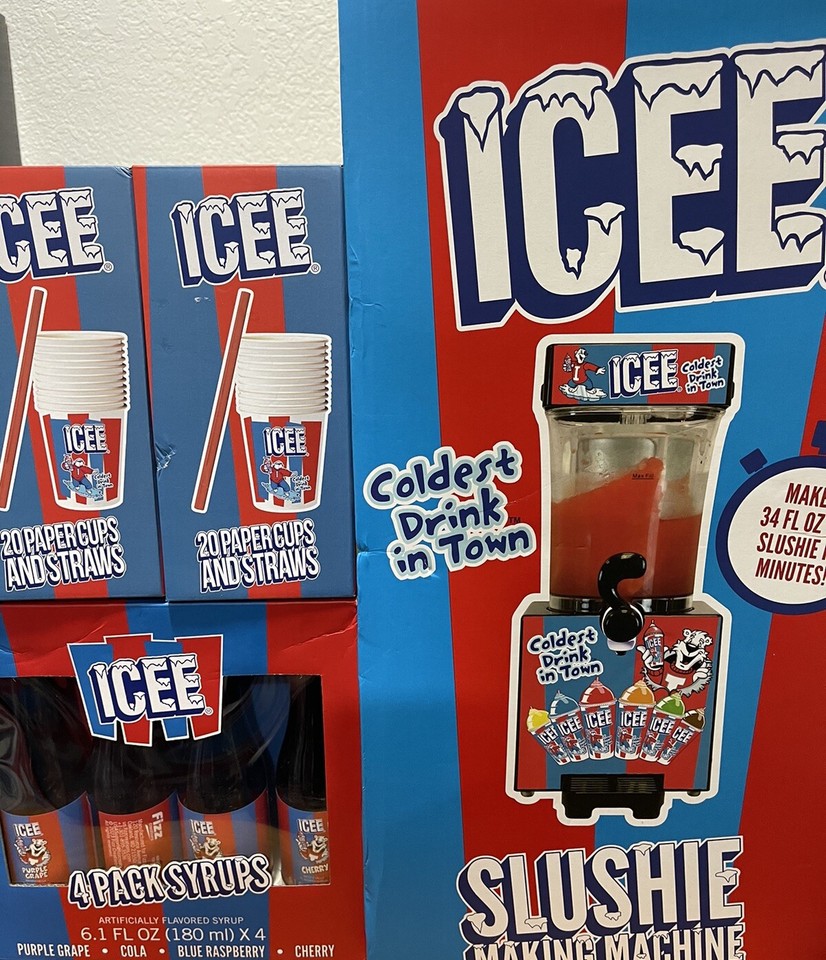 Icee Slushie Machine Counter Top Complete Bundle Set 40cups 4 Syrup ...