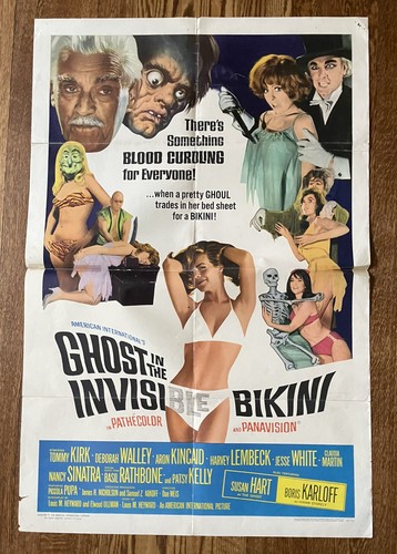 Ghost in the Invisible Bikini Original 1sh Movie Poster BORIS KARLOFF 1966 | eBay