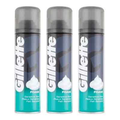 Gillette Classic Sensitive Skin Mens Shaving Foam 200ml X3 ...