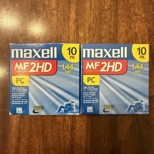Maxell Diskettes MF2HD PC Formatted 1.44 MB 3.5" PC Sealed 10 Pack ...