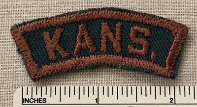 VTG 1940s KANSAS Boy Scout Explorers Green & Brown State Strip PATCH ...