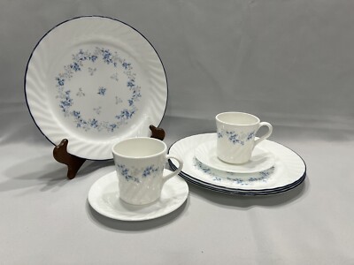 8pc Corelle Vitrelle Blue Fleur dinnerware Set , Made In USA | eBay