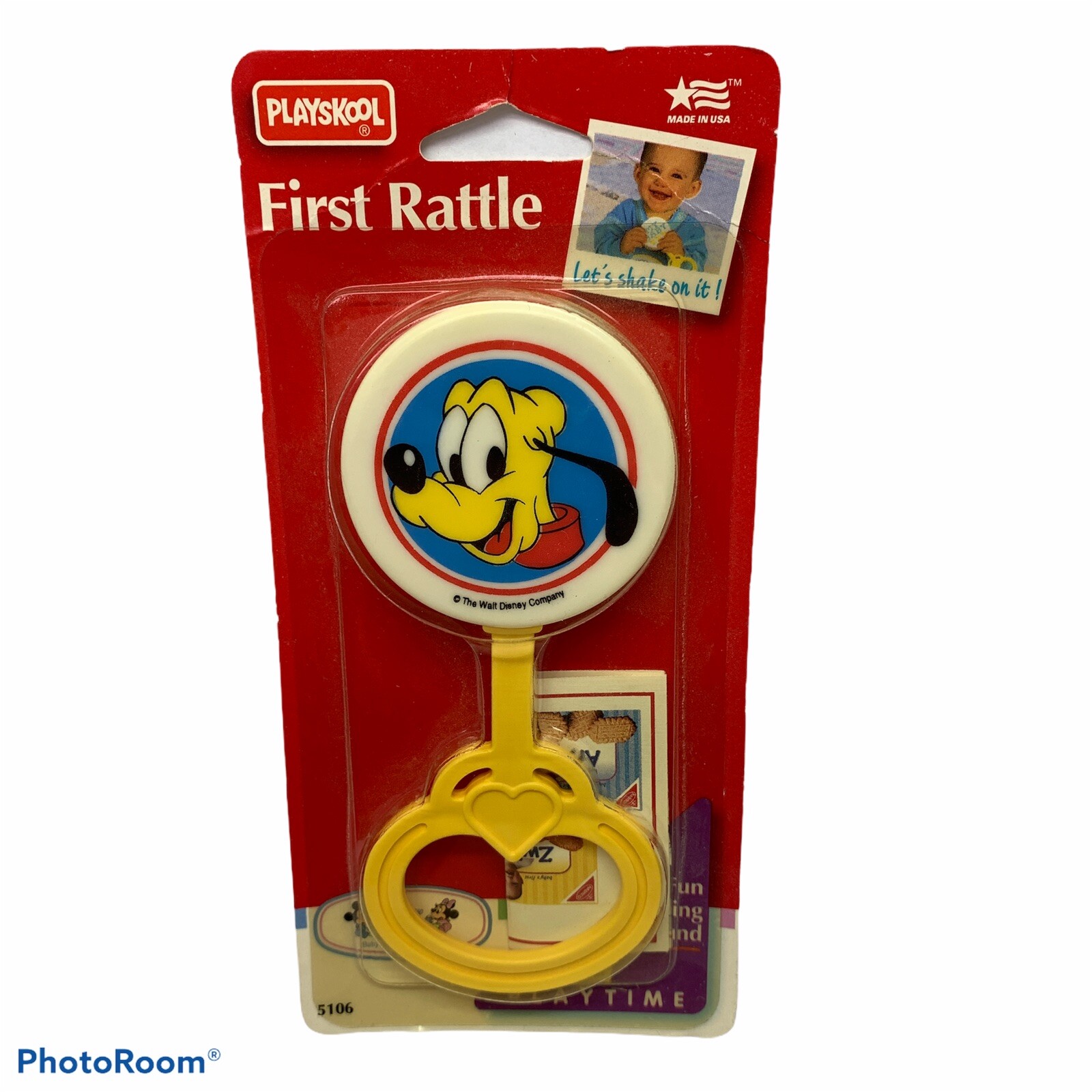 DISNEY PLAYSKOOL BABY VINTAGE 1992 BABY'S FIRST RATTLE 3-18 MONTHS NIP ...