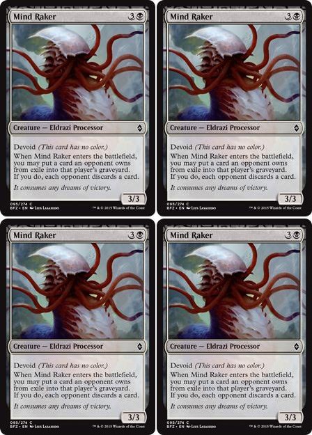 MTG - 4x MIND RAKER - Battle for Zendikar (C) | eBay Australia