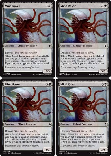 4x MIND RAKER Battle for Zendikar MTG Creature — Eldrazi Processor Com ...