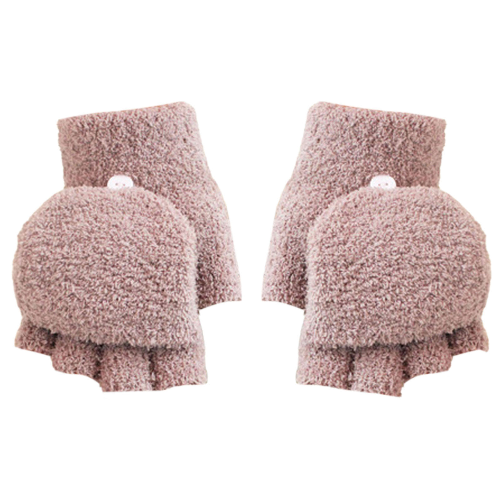 1 Pair Warm Mitten Trendy Protective Flip Cover Fingerless Mittens ...