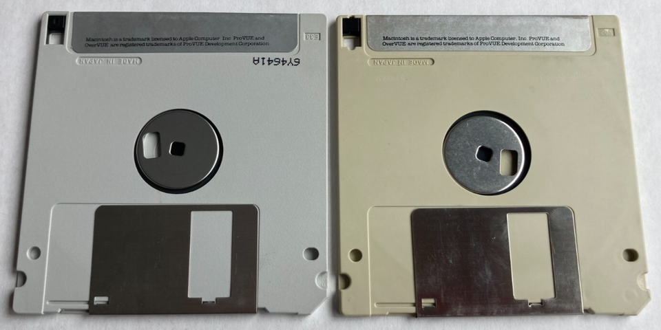 1984 vintage MACINTOSH Overvue computer software DISK x2 database Apple ...