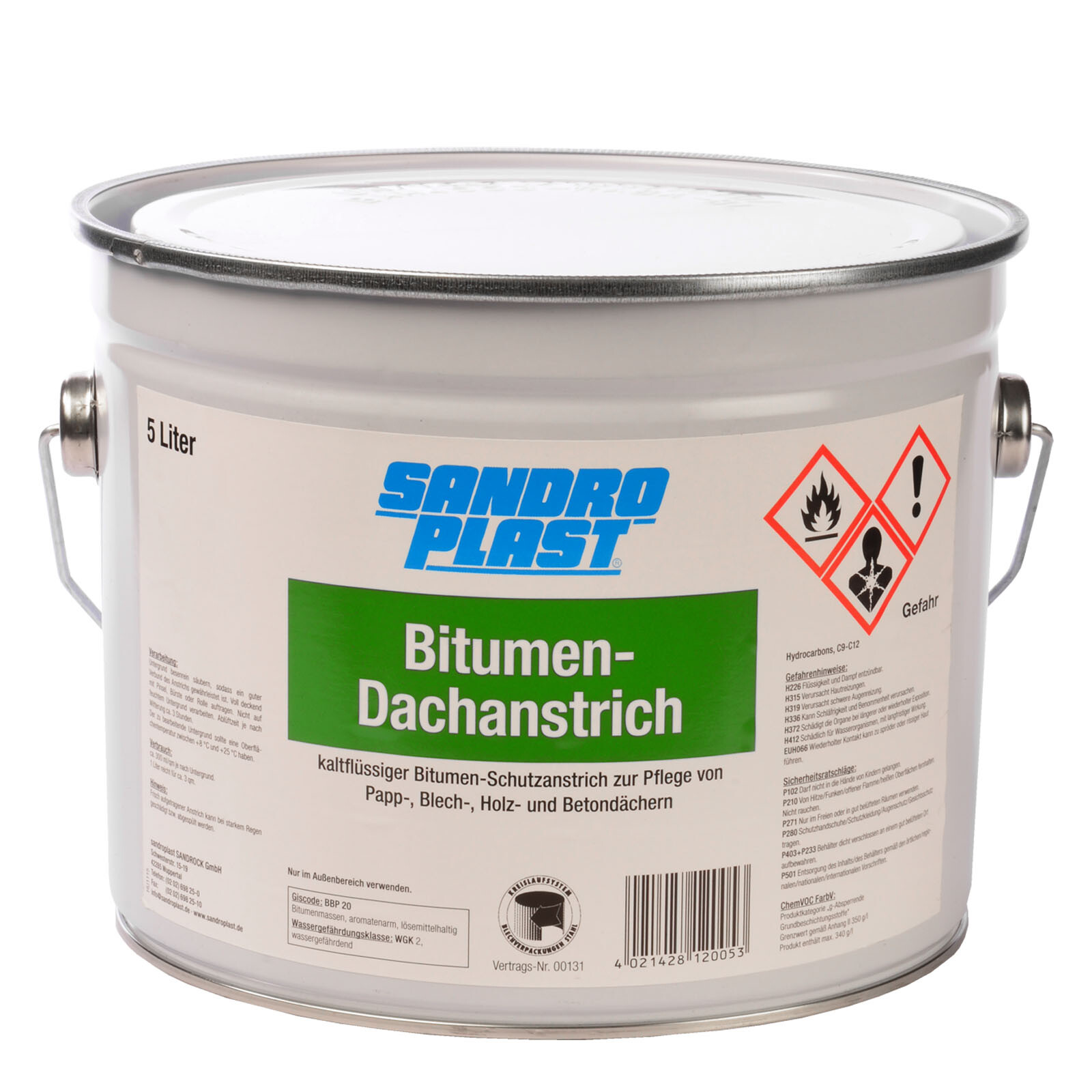 SANDROPLAST Bitumen Dachanstrich Deckaufstrich Bitumenanstrich Anstrich ...