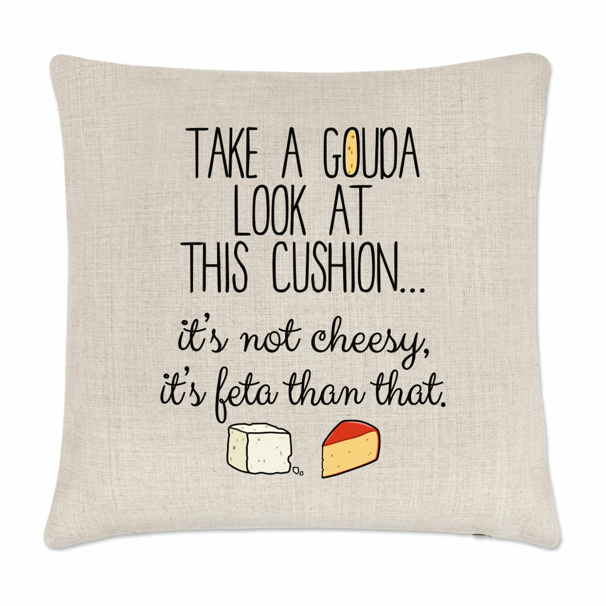 Take A Gouda Look At This Cushion Linen Cushion Cover Pillow - Funny ...