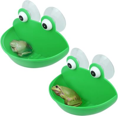 2 Pieces Frog Habitat with Dual Suction Cups Cute Fish Tank for ...