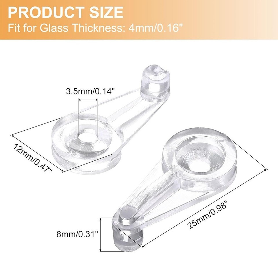 Plastic Glass Cabinet Clips Pack of 50 Easy Installation Reliable Hold ...
