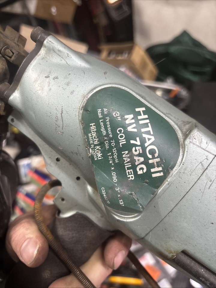 Hitachi NV75AG 3" Coil Framing Nailer Nail Gun Made In Japan (NEEDS ...