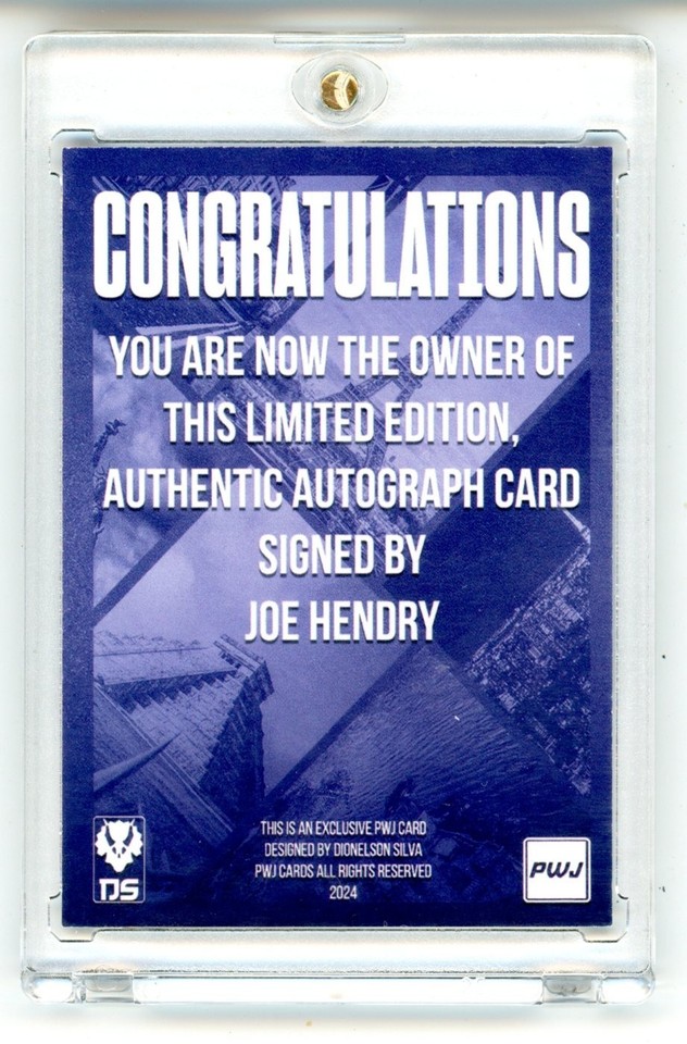 2024 Pro Wrestling Junkie Joe Hendry Authentic Signed Autograph TNA WWE ...