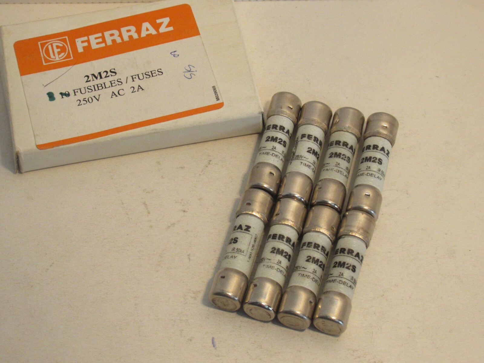 NEW (BOX OF 8) FERRAZ 2M2S 250V 2A FUSE | eBay