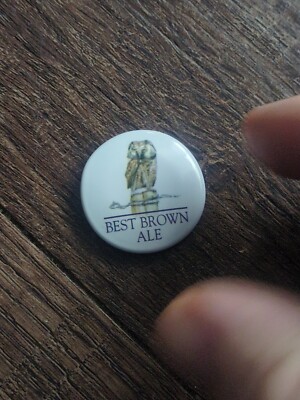 Best Brown Ale Pin Button Owl Design Pin | eBay
