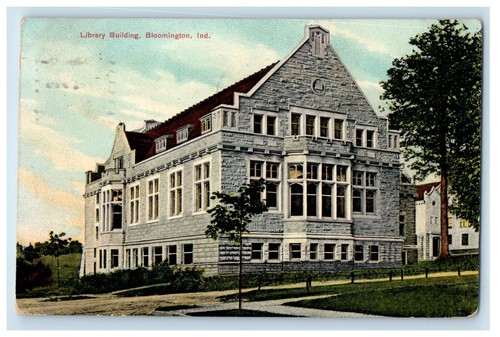 1908 Library Building Bloomington Indiana IN Vintage Antique Postcard ...