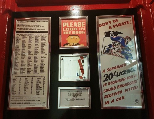 RED TELEPHONE BOX INTERIOR NOTICE SET STYLED ON CLASSIC JUBILEE BOOTH ...