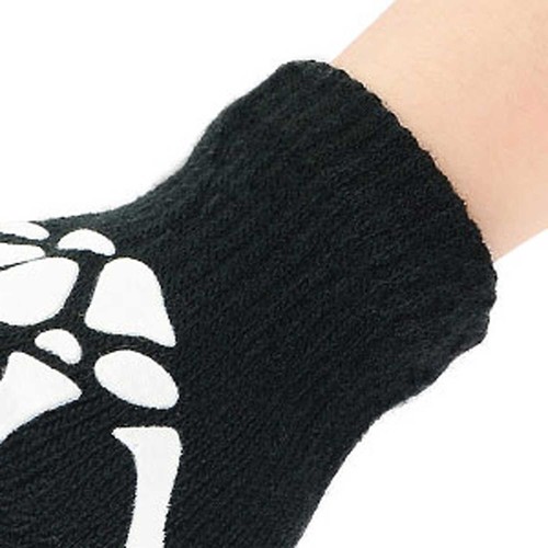 Goth Winter GLOW SKELETON HAND BONE GLOVES Black/White Stretch Knit ...