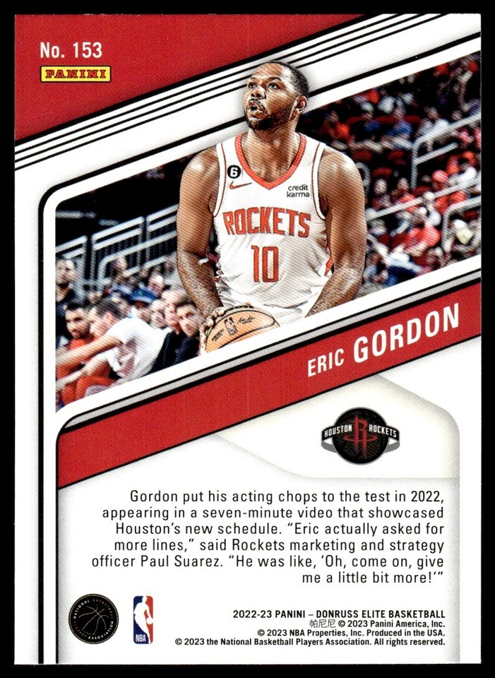 2022-23 Donruss Elite Eric Gordon Houston Rockets #153 | eBay