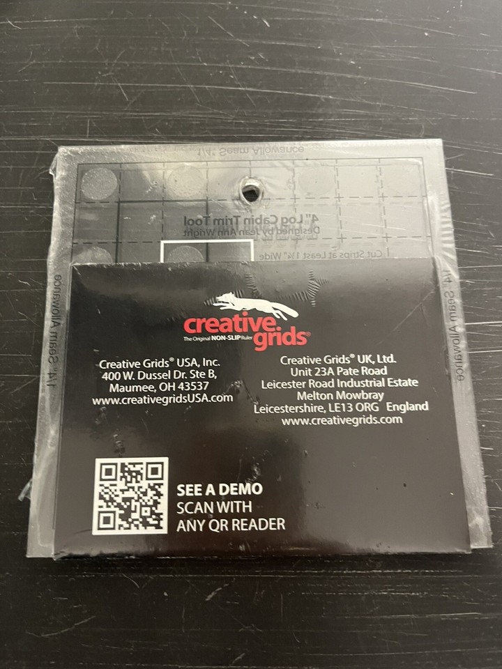 4" Curvy Log Cabin Trim Tool, Non-Slip Quilt Ruler, Creative Grids, # ...