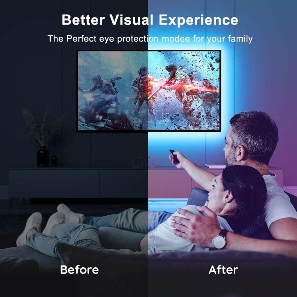 LED Strip Lights 1M-5M – RGB 5050 Colour Changing Tape for TV, Kitchen ...