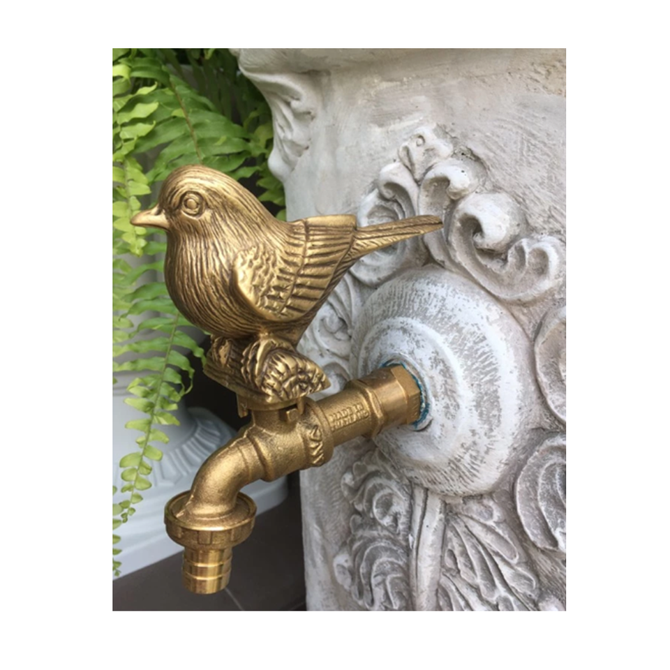 Brass GardenTap Faucet Sparrow Spigot Vintage Water Decor Outdoor ...