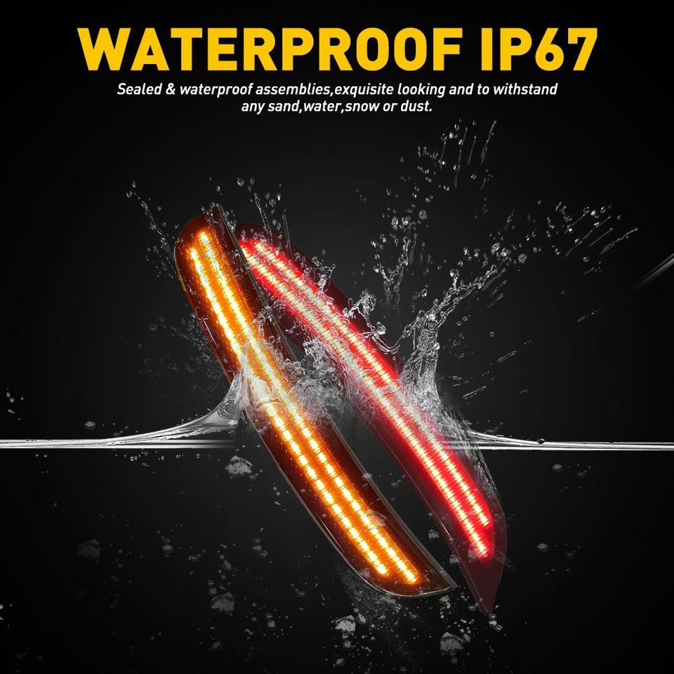 For 2015-2021 Chrysler 300 Smoked LED Side Marker Light Front Rear Lamp ...