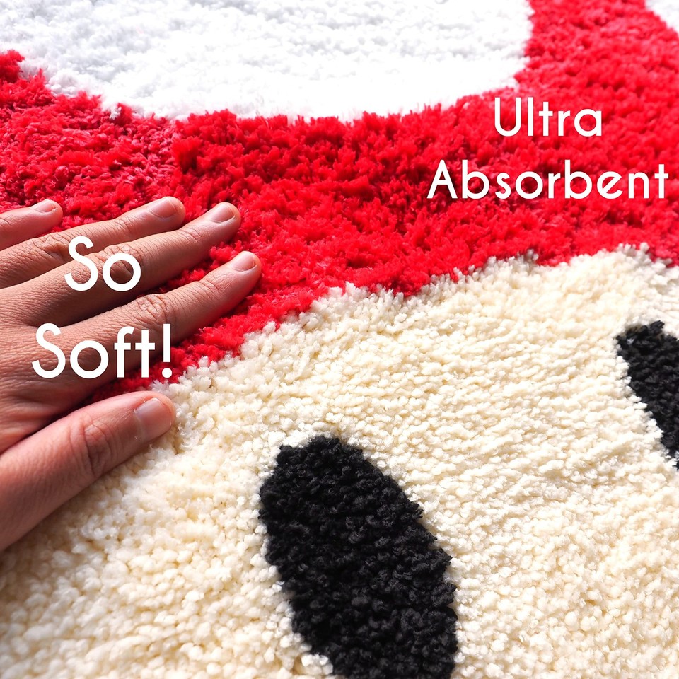 Ladybug Rug Cute Bathroom Decor Funny Bath Mat Shower Red Rugs Funky ...