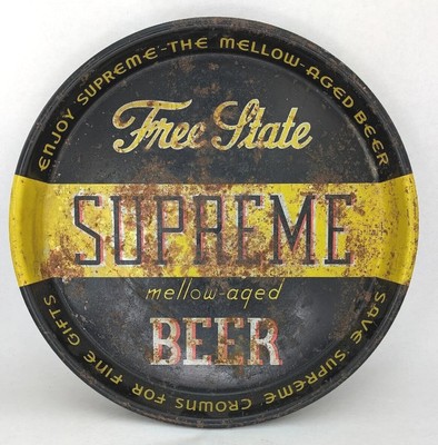 Vintage Free State Supreme Beer Tray Baltimore MD Advertising Sign ...