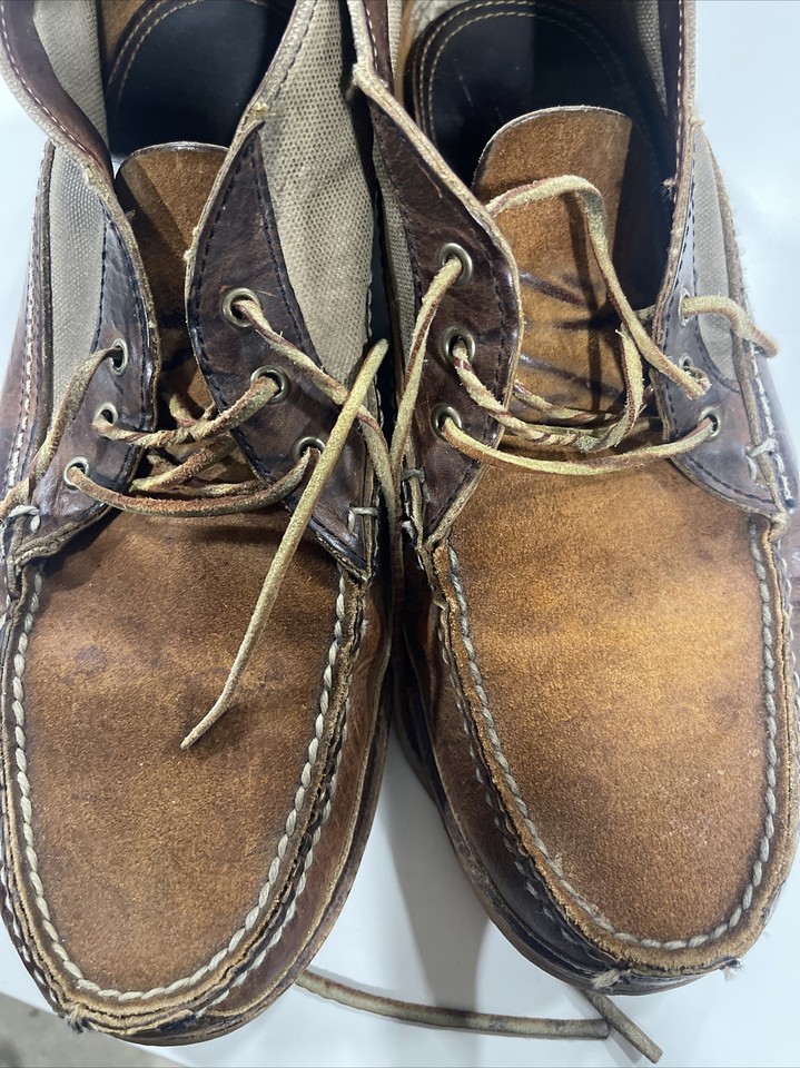 Red Wing Boots Mens 11.5EWide Brown Washaba Chukka Leather Canvas Lace ...