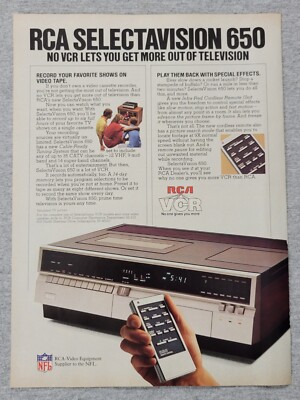 1981 Magazine Advertisement Page RCA SelectaVision 650 VCR Vintage ...