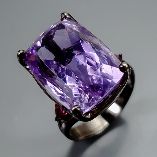 Fine Art 28 ct Natural Amethyst Ring 925 Sterling Silver Size 7.5 ...