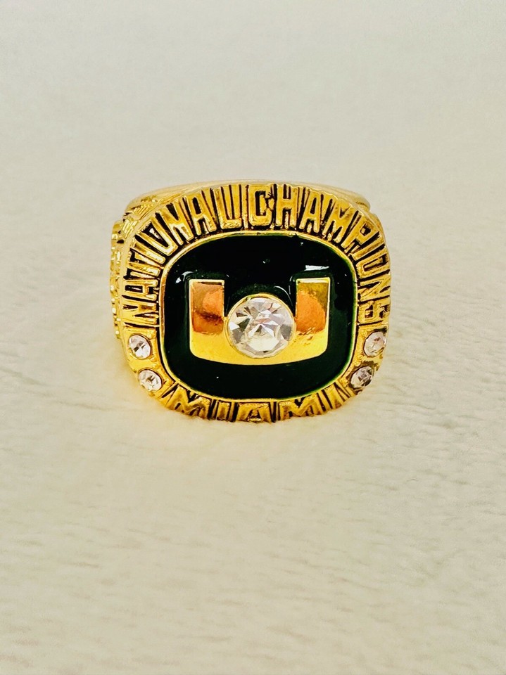 2002 Miami Hurricanes NCAA 18k GP Brass Championship Ring W Box, US ...