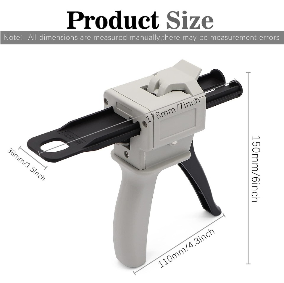 50ml Dispenser Gun Kit, Epoxy Glue Gun, Impression Mixing Dispensing ...